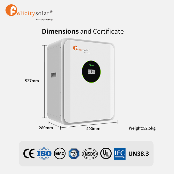 Felicity Solar New 24V 250ah Wall Solar System Lifepo4 Energy 6.25kwh ...