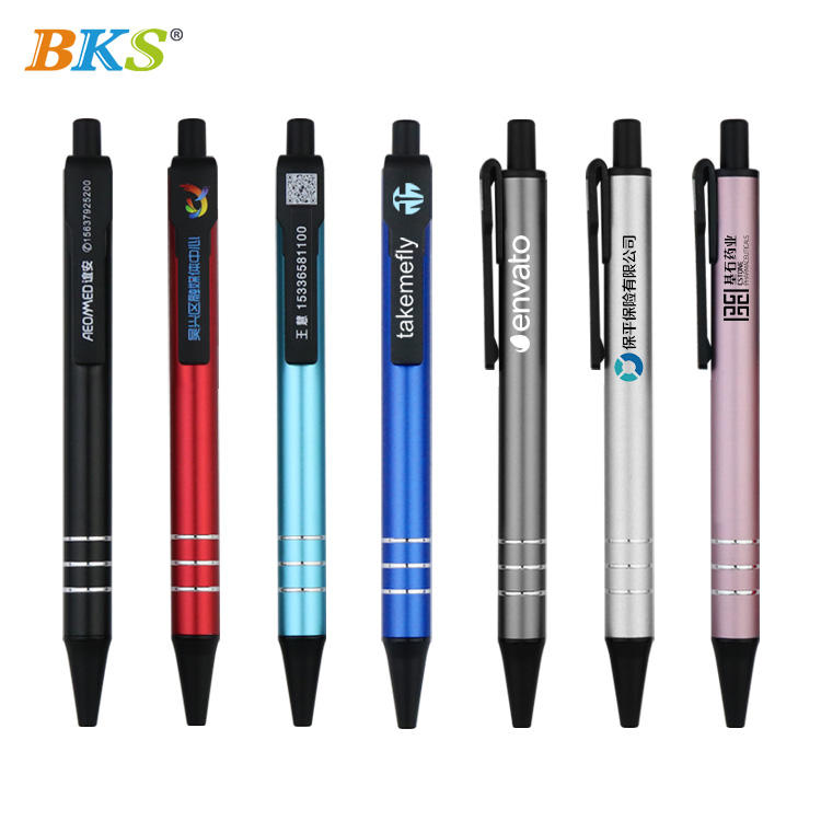BKS Lightweight Multicolor Aluminum Click Pen Custom QR Code Logo UV ...