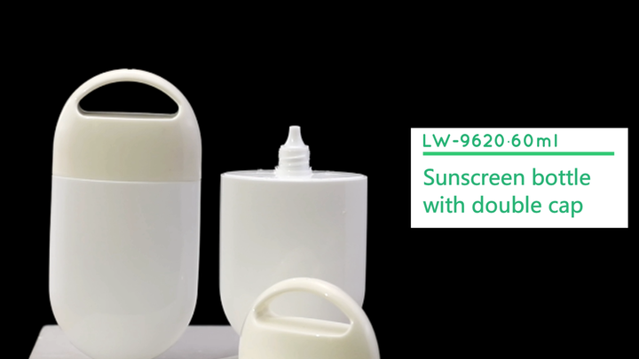Plastic Sunscreen Bottle - Flat Round Squeeze Container