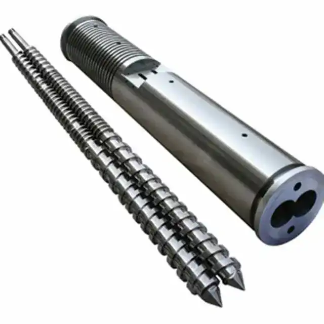 Bimetallic Nitrided Conical Twin Screws for WPC PVC PE Industry ...
