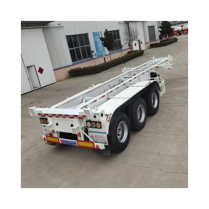 3 Axles 20ft & 40ft Frame Shipping Chassis Semi Trailer China Made Skeletal Skeleton Truck ...