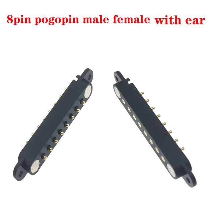 7pin 8Pin Waterproof Magnetic Pogo Pin Connector 7/8Pin with ear 2.54mm ...