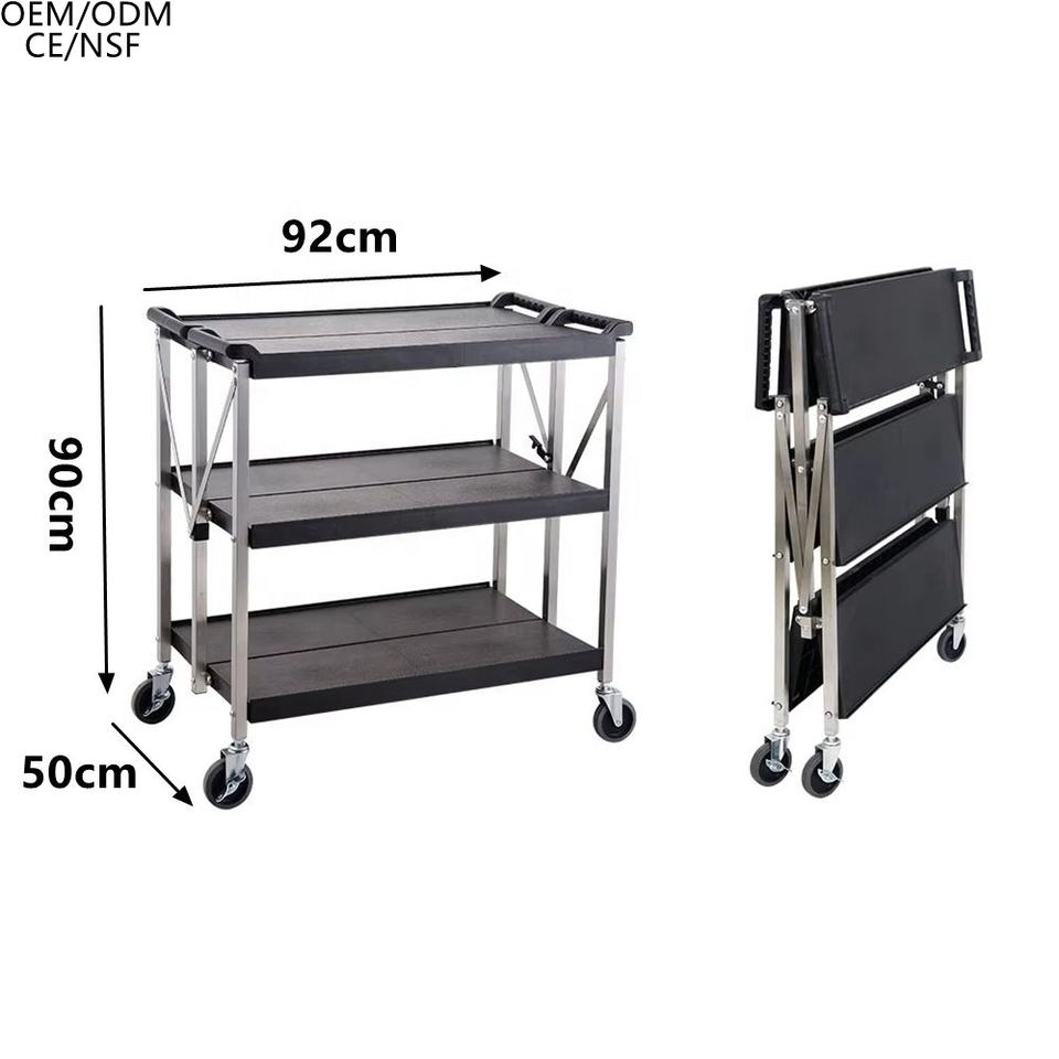 Modern Portable Plastic Trolley for Hotels Commercial Foldable ...