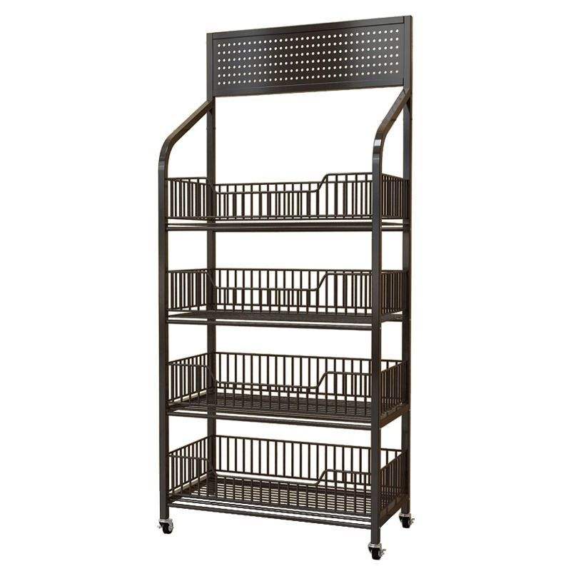 Supermarket Snack Beverage Display Rack Metal 5 Shelves with Wheels ...
