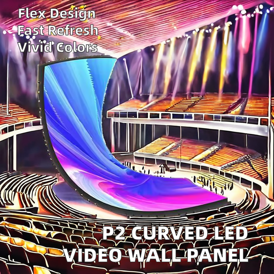 High Refresh Rate Indoor P2 Curved LED Video Wall Panel Flexible Soft ...