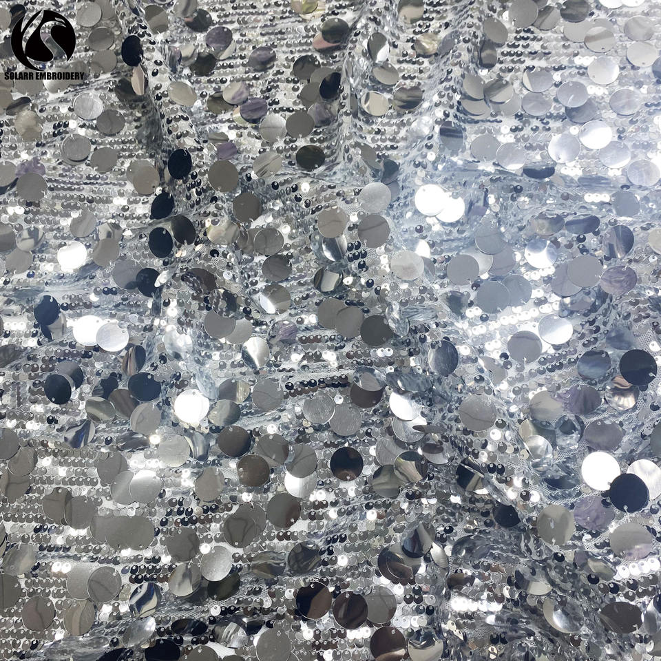 Luxury Floral 3D Sequin Eco-Friendly Mesh Fabric Textile Shiny Net Lace ...