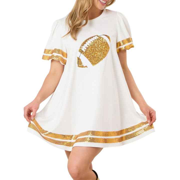 Shimmering Sequin Football Dress - Perfect for Game Day