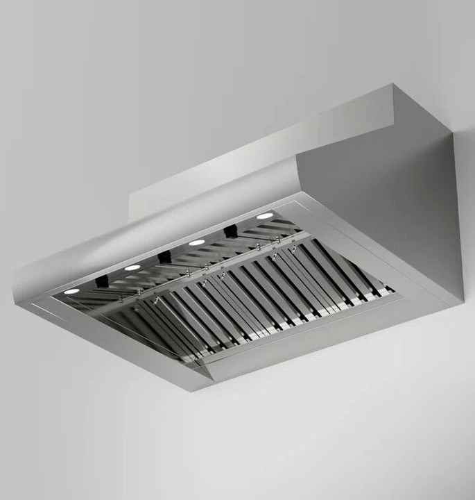 Commercial Kitchen LED Light Electric Powered Range Hood 3000m³/h 2.2kW ...