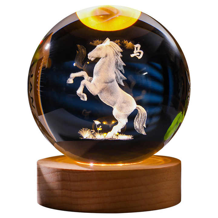 Crystal Solar System Sphere - Elegant 3D Laser Engraved Gift