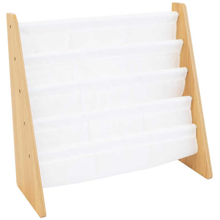 Wholesales Modern Wood Canvas Sling Bookshelf Natural Wood Large Size 4 ...