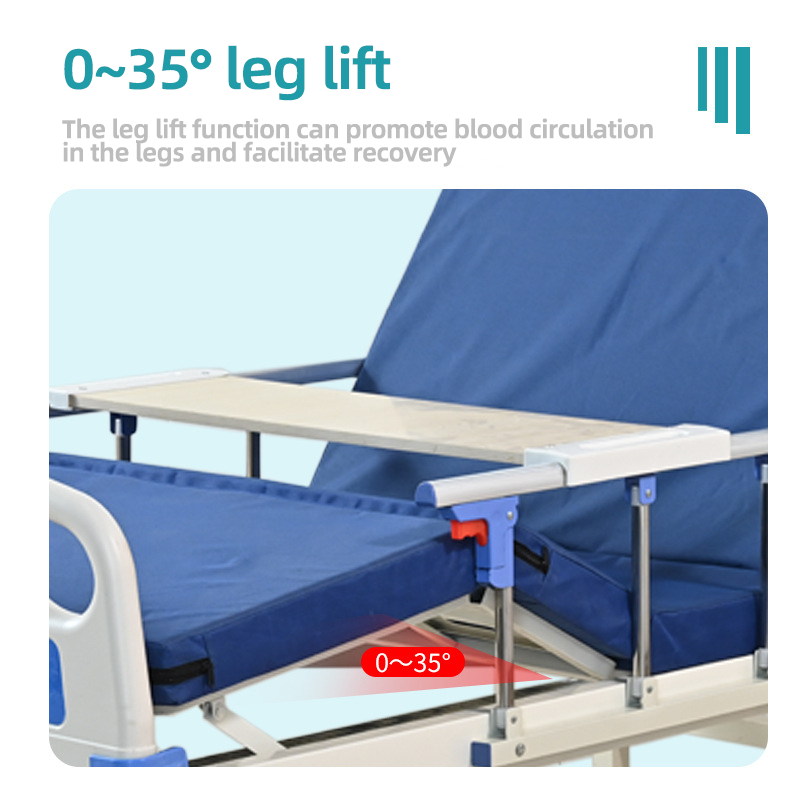 2 Function Folding Patient Medical Bed Metal 2 Crank Manual ICU ...