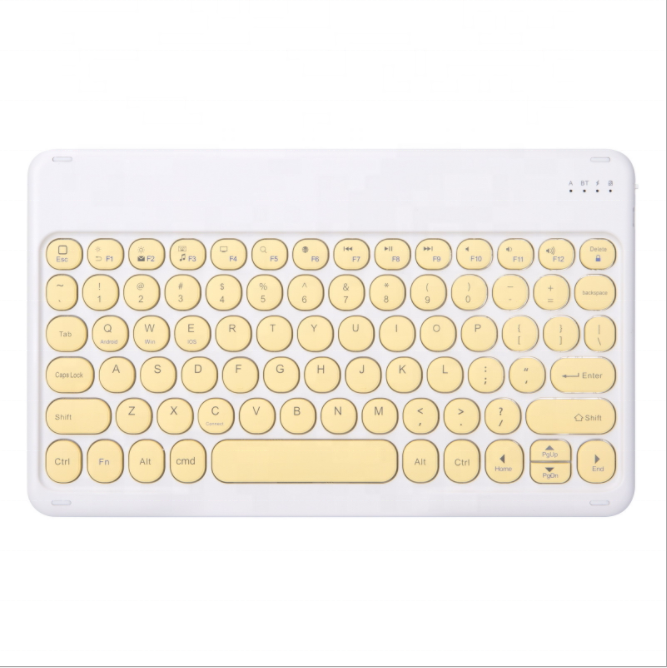 2026 Mini Portable Wireless Rechargeable Keyboard Round Keys Bluetooth ...