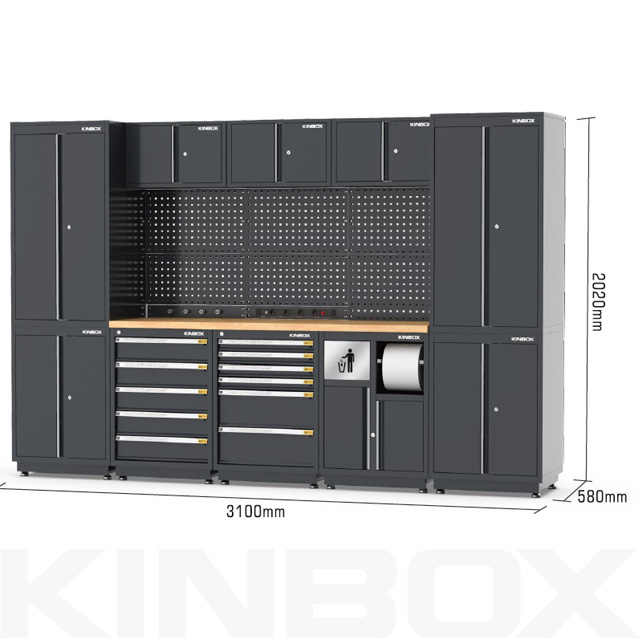 Kinbox 23 Pcs Heavy Duty Tool Box - Durable Storage Cabinet
