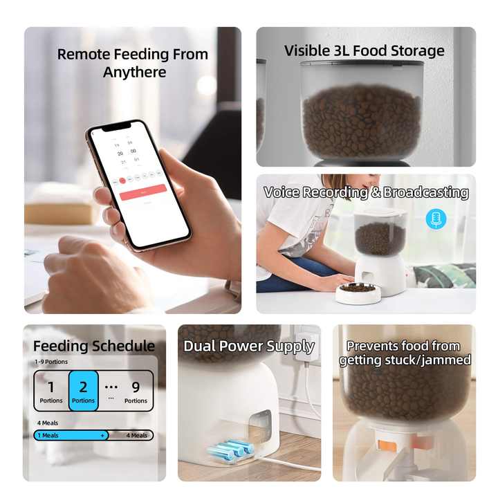 Petwant Smart 3L Visual WIFI APP Remote Anti-Jam Feeder
