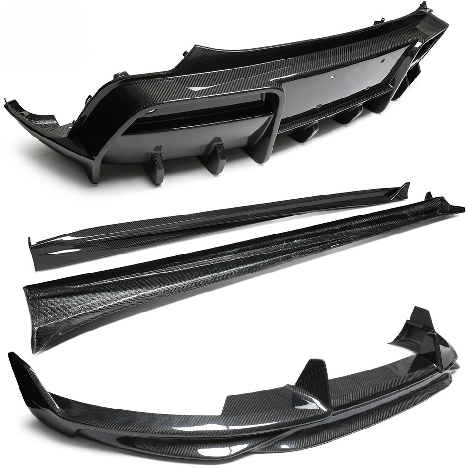 For Tesla Model Y Dry Carbon Fiber Body Kits Front Bumper Lip Rear ...