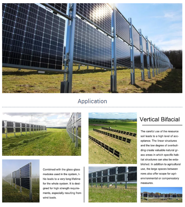 Solar Mounting System Pv Structure Bifacial Vertical For Farm Ground ...