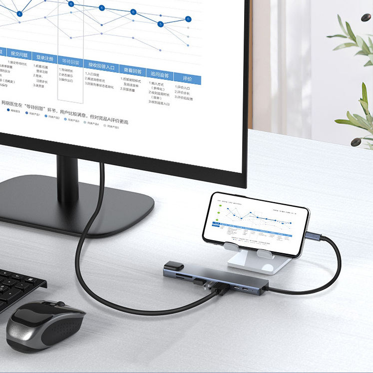 Portable Aluminum USB C 3.0 Docking Station 4-in-1 with USB 2.0 Fast ...