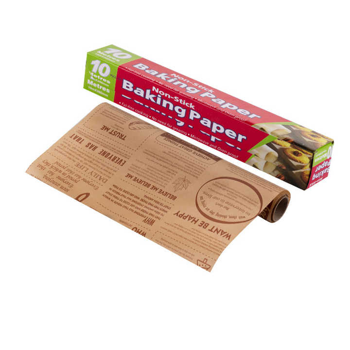 Factory Customized 10/20/50 Meter Silicone Oil Roll Paper Brown Printed ...