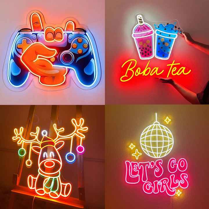 Custom Logo Neon Light Wedding Sign - UV Printed Design