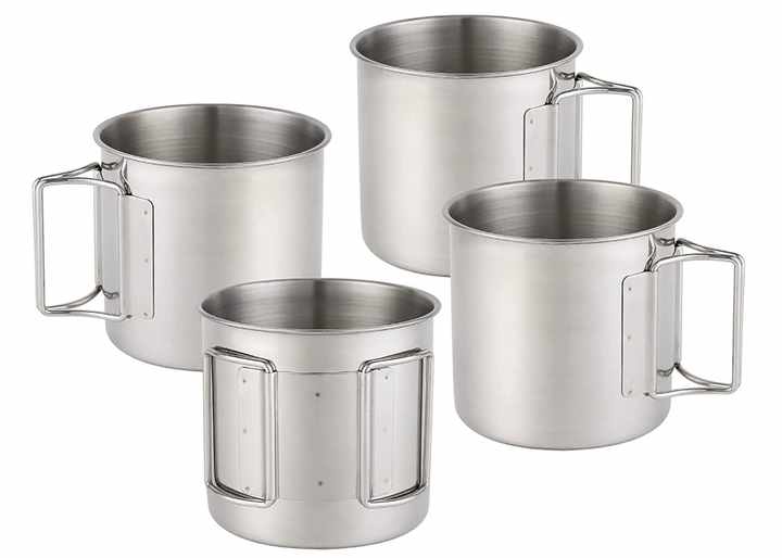 400ml Campfire Hiking Picnic Stackable Camping Mug Stainless Steel Cups ...