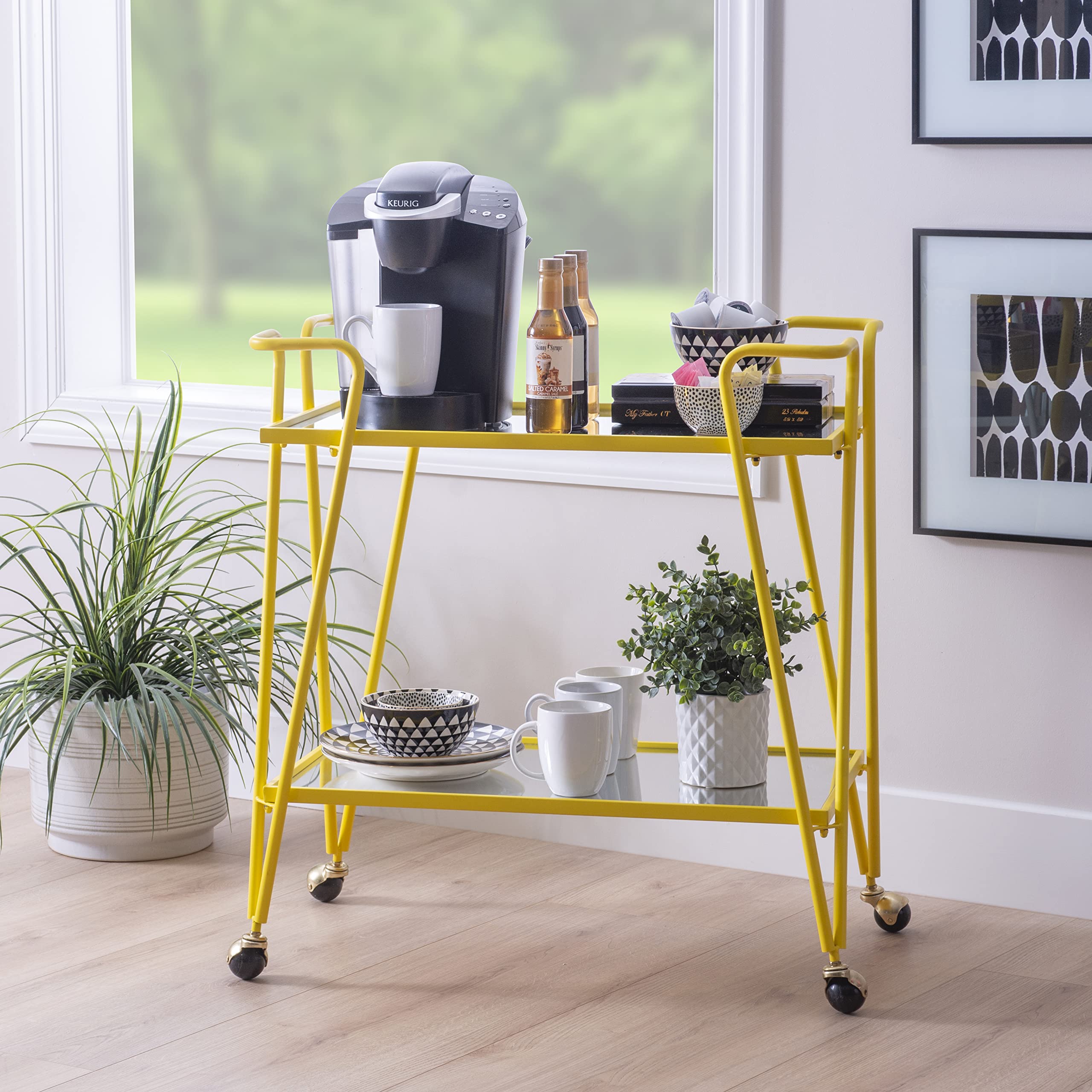 Antique Tea Cart - Hotel Serving Trolley with Wheels