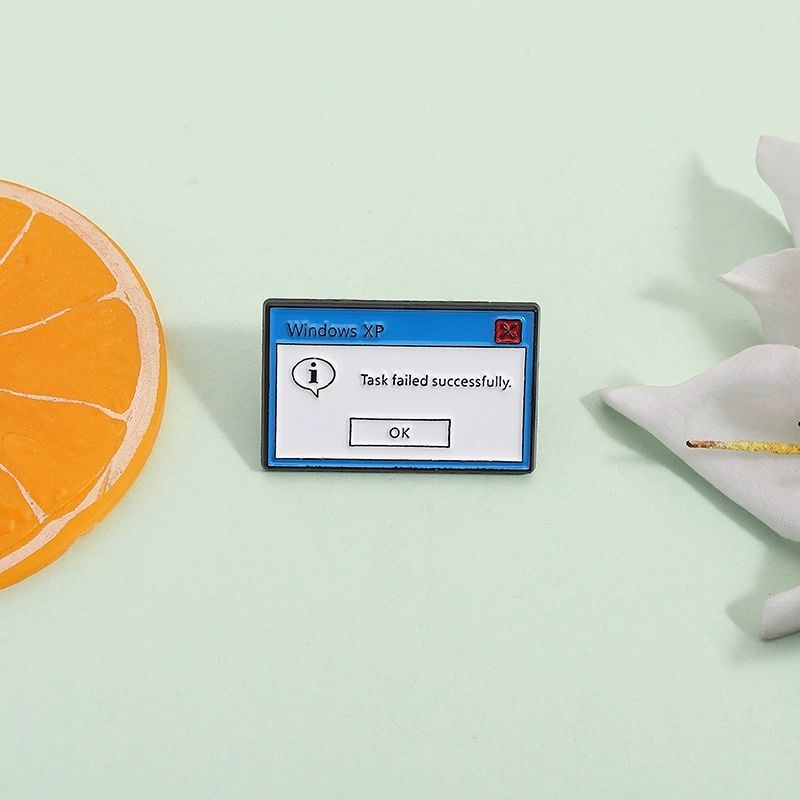 Computer Erro Message Enamel Pins Windows Xp Task Failed Successfully ...
