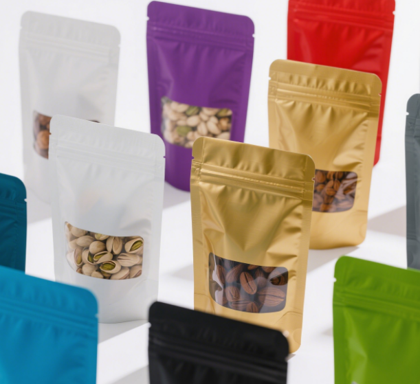 Wholesale Colored Vertical Nut Bag with Window Aluminum Foil Heat ...