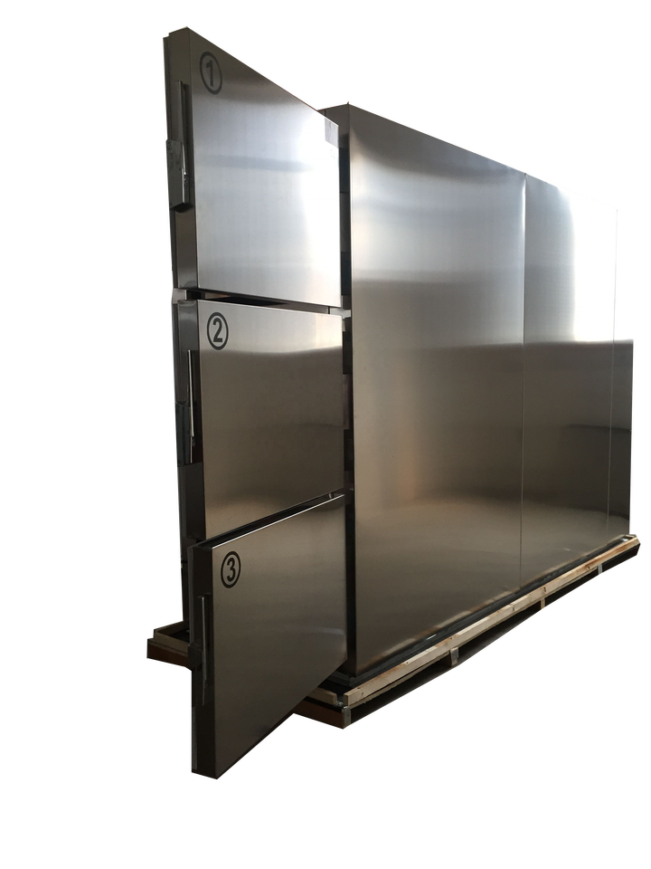 Adjustable 3 Room Mobile Mortuary Refrigerator with Door Hospital ...