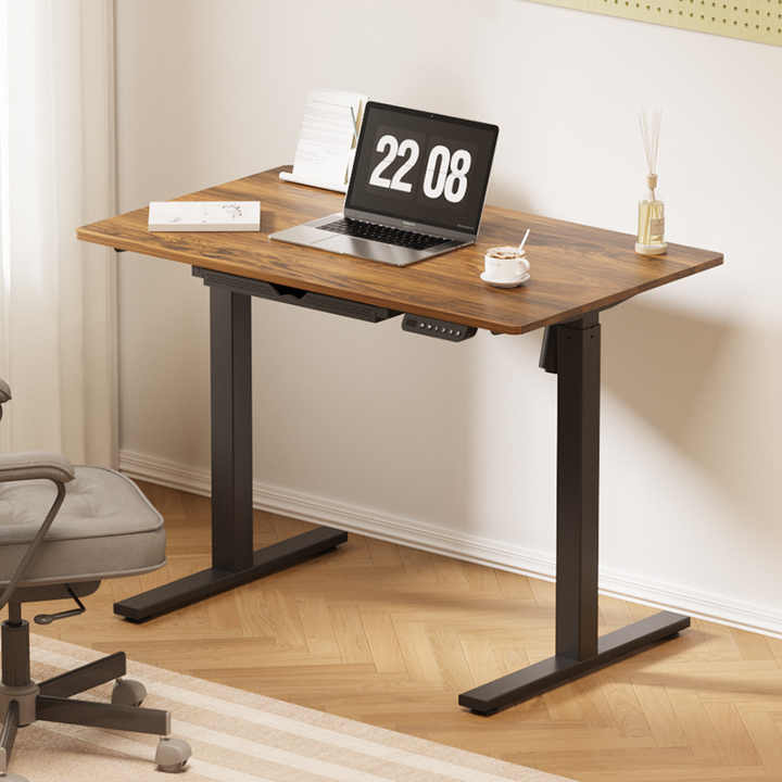 With Storage Drawers Electric Table Height Adjustable Office Home Work ...