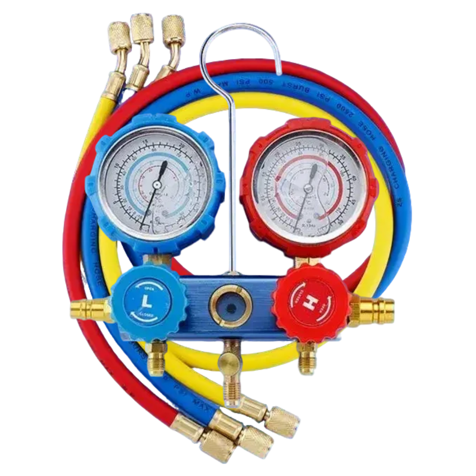 Custom Rectangle Shape Fluorinated Double Meter Manifold Gauge Set for ...
