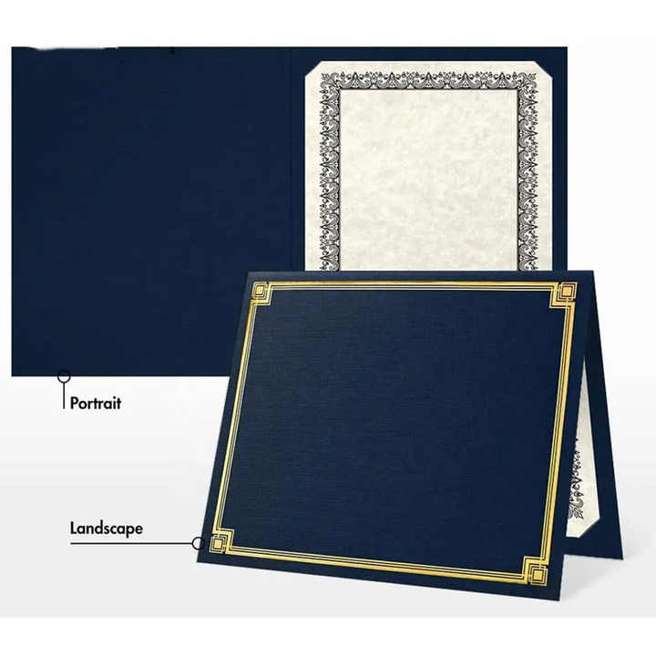 Custom Diploma Cover Folder Nautical Blue With Gold Foil Size 9 1/2 X ...