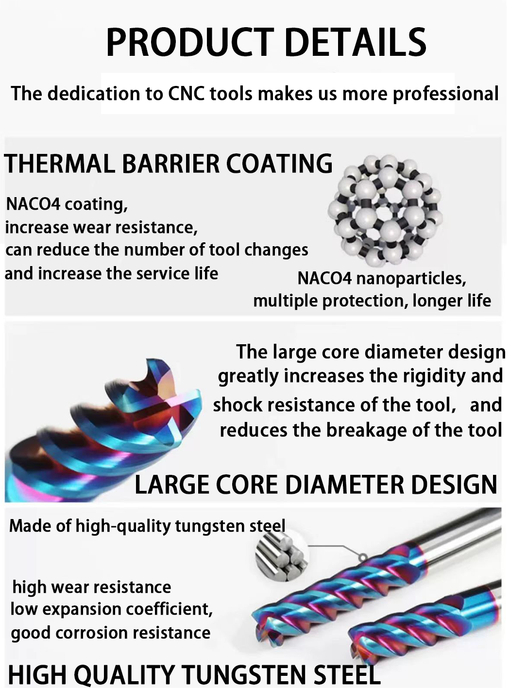 Xcj Dao Phay 4 Rãnh Cacbua Tích Hợp Siêu Cứng Hrc65 1-20mm Dao Phay Đầ – Chima.vn – Máy móc ...