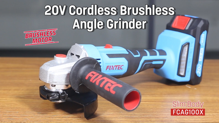 Fixtec Brushless Lithium Angle Grinder 20v Cordless Battery Heavy Duty