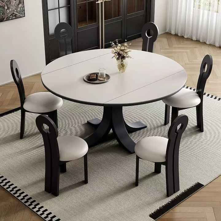 Nordic Modern Extendable Dining Table Convertible Round Oval Sturdy ...