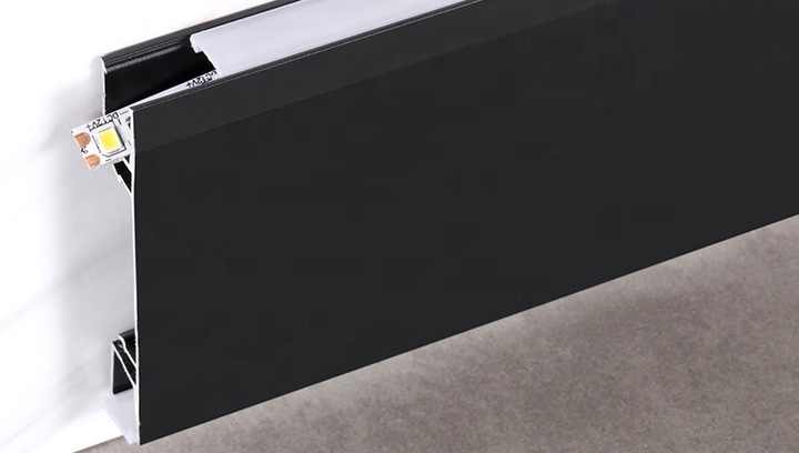 Powder Coating White Black Skirting LED Aluminium Profile
