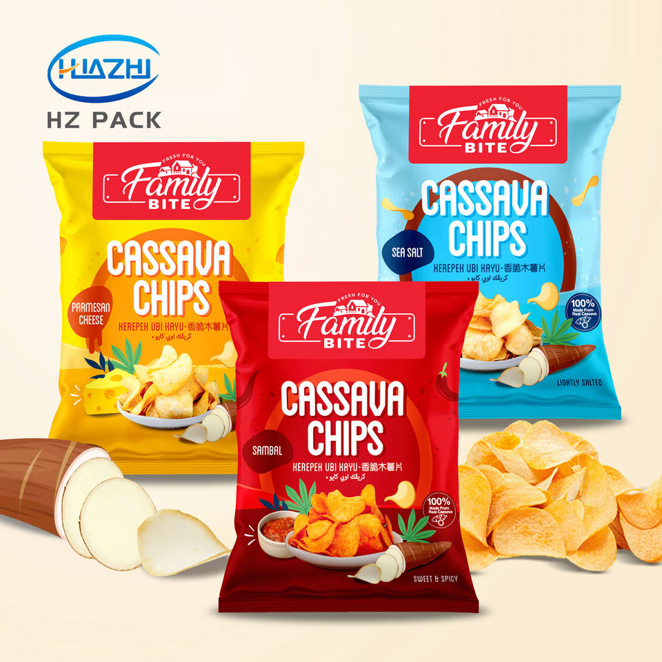 Custom Printed Food Grade Plastic Heat Seal Back Sealed Bag Puffed Food ...