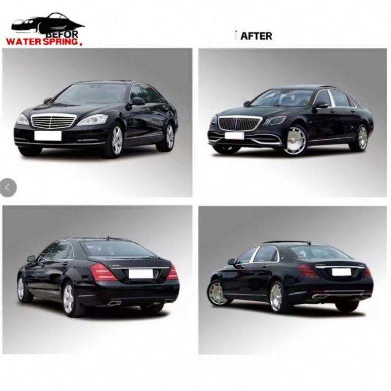 W221 Upgrade W222 Maybach Style BodyKit Grill Trunk Lid Fender LED ...