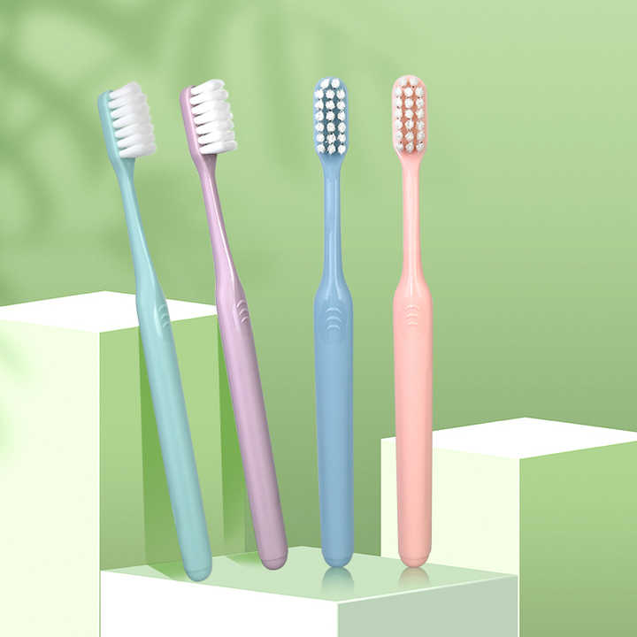 High Density Large Round Hole Scrub Handle Adult Toothbrush New Soft ...