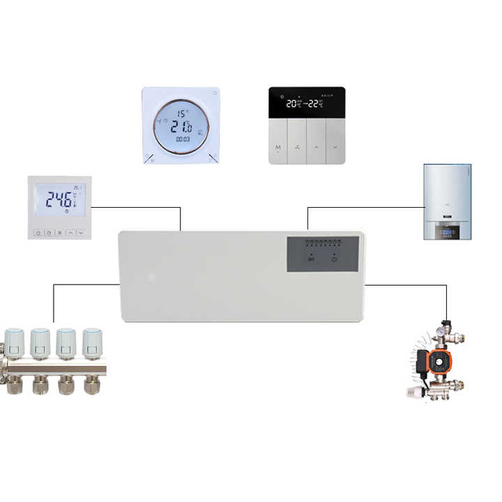 8-Zone Concentrator Underfloor Heating Centre Hub Controller for ...