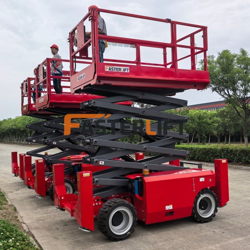 Fasterlift Diesel Engine Off Road 4WD Self Propelled Scissor Lift ...
