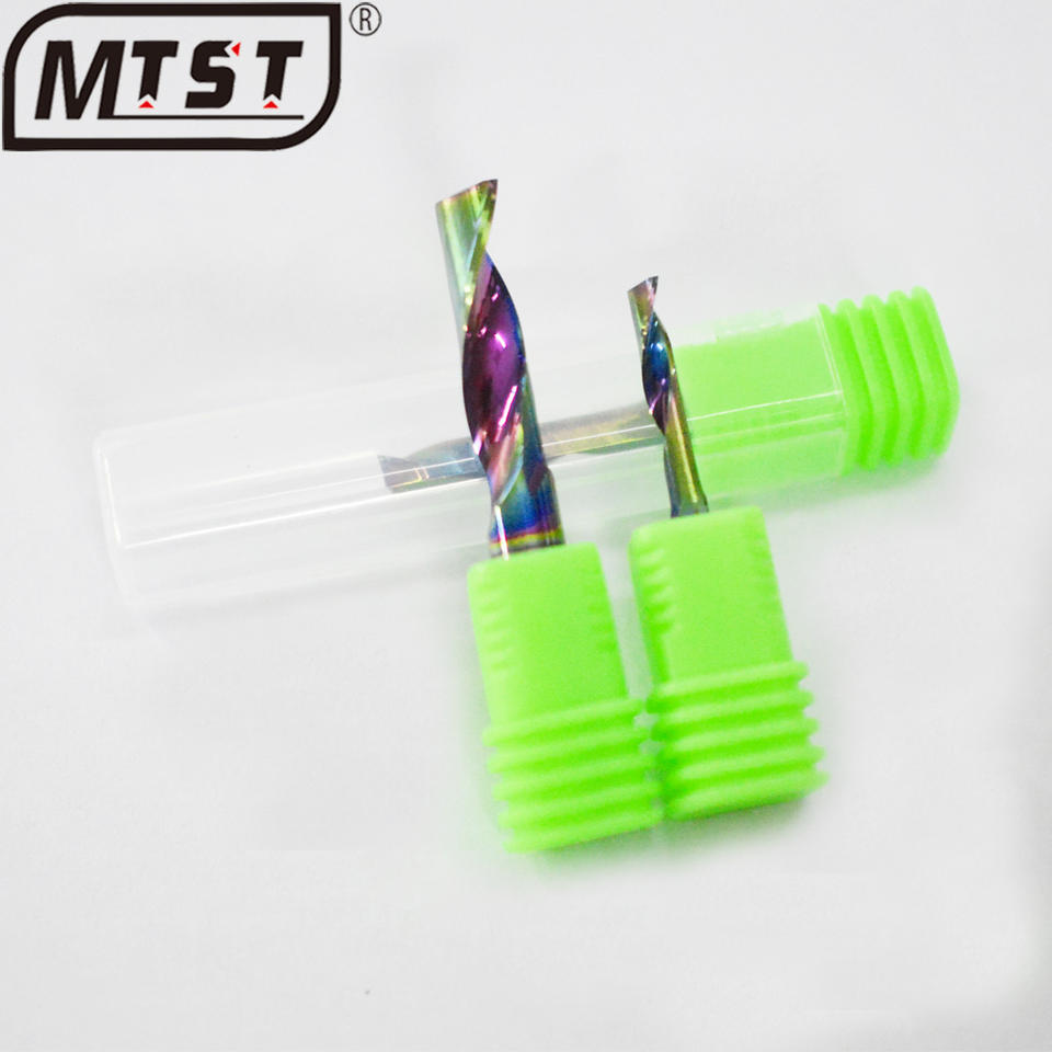 8 10 12mm DLC Colorful Coating Tungsten Steel Single Flute Aluminum ...