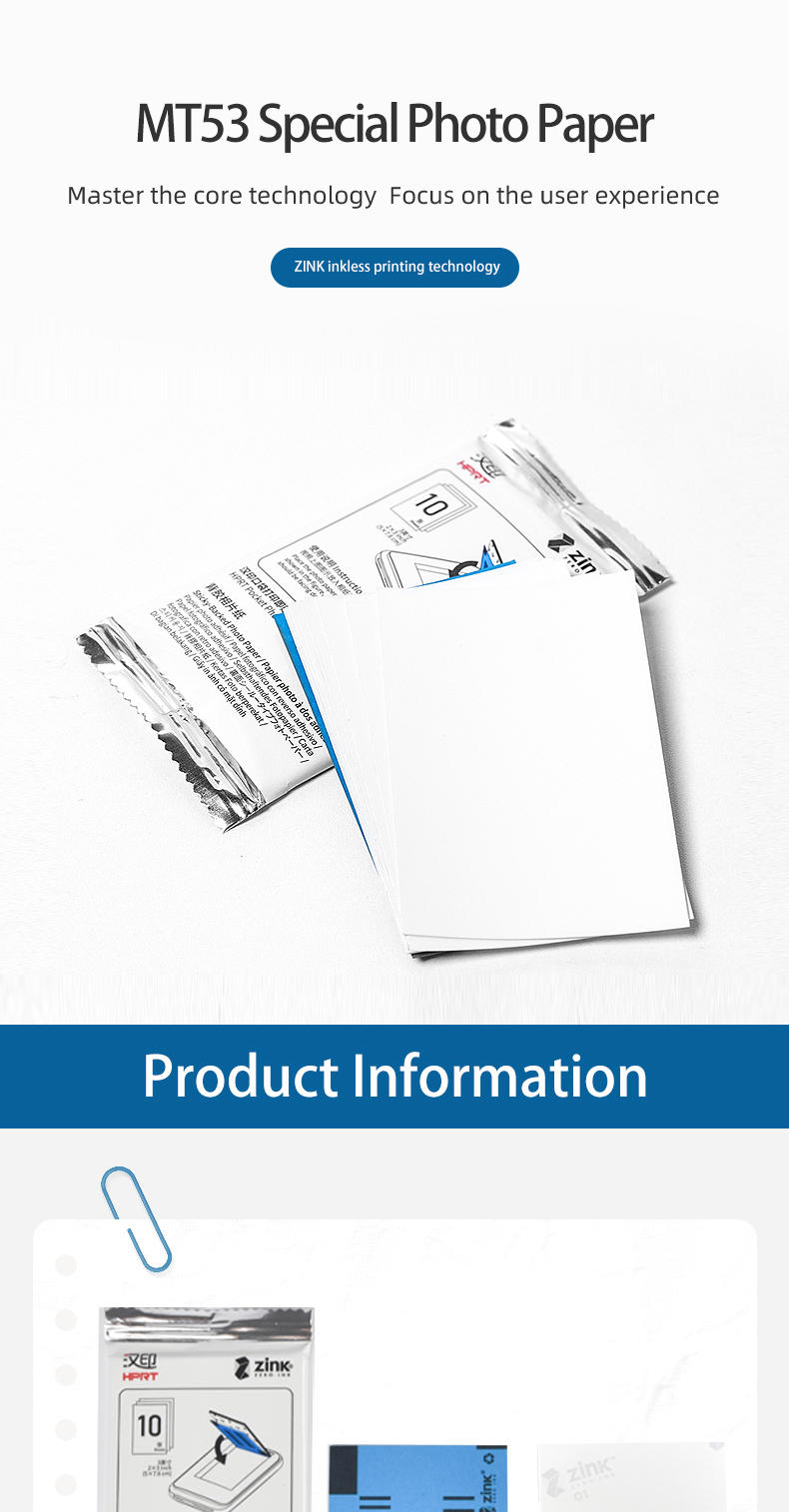 AR Printer 300DPI HPRT MT53 Mini Color Printer Original ZINK Sticker 2* ...