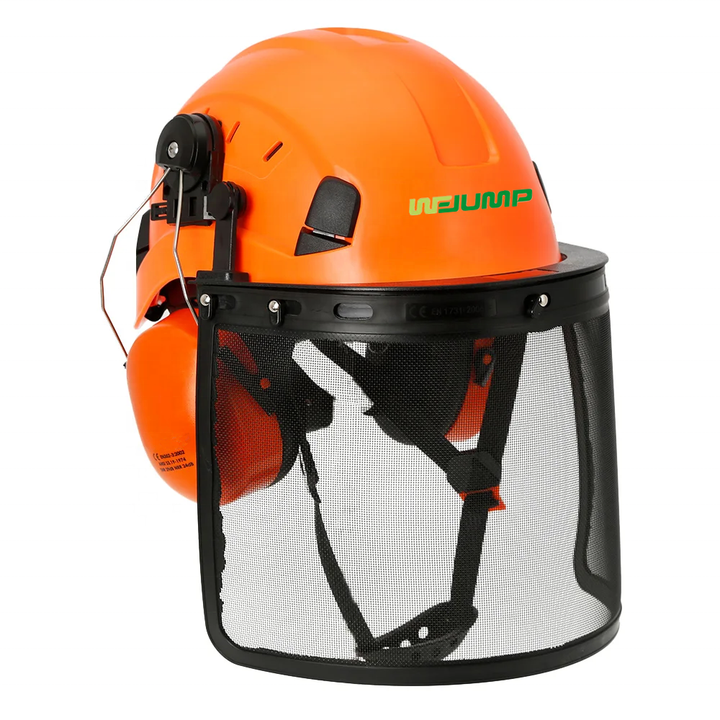 WEJUMP CE EN397 ANSI Forestry Safety Helmet with Visor Face Mesh Shield ...