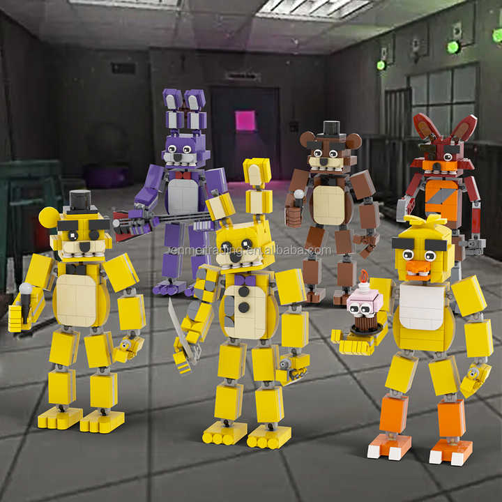 FNAF Peluches Plush Freddy Foxy Figures Building Block Sets