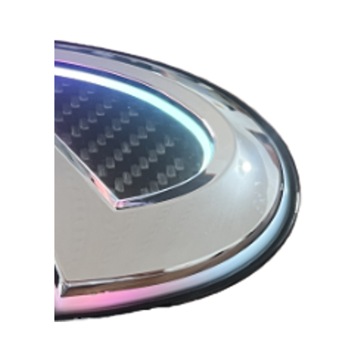 New Bloodless Regular Carbon Forged Honeycomb Flowing LED RGB Car Logo ...