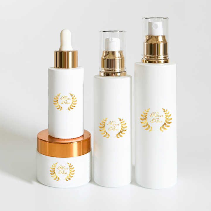 Luxury White Gold Cream Jar 50g - Customizable Cosmetic Bottle