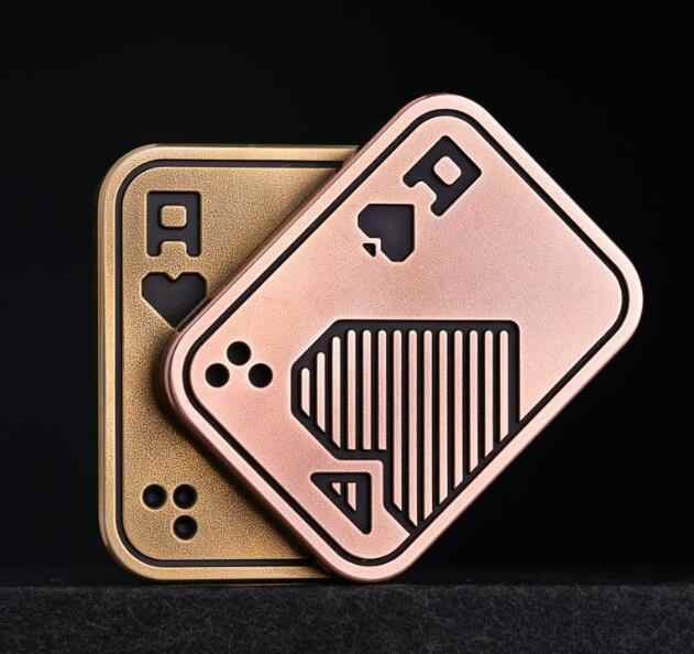 Metal Magnetic Push Card Ace K Joker Poker Fidget Slider