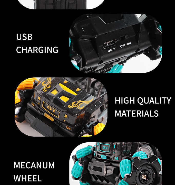 8-Wheel Remote Control Stunt Vehicle RC Stunt Drift Spray Vehicle R/C ...
