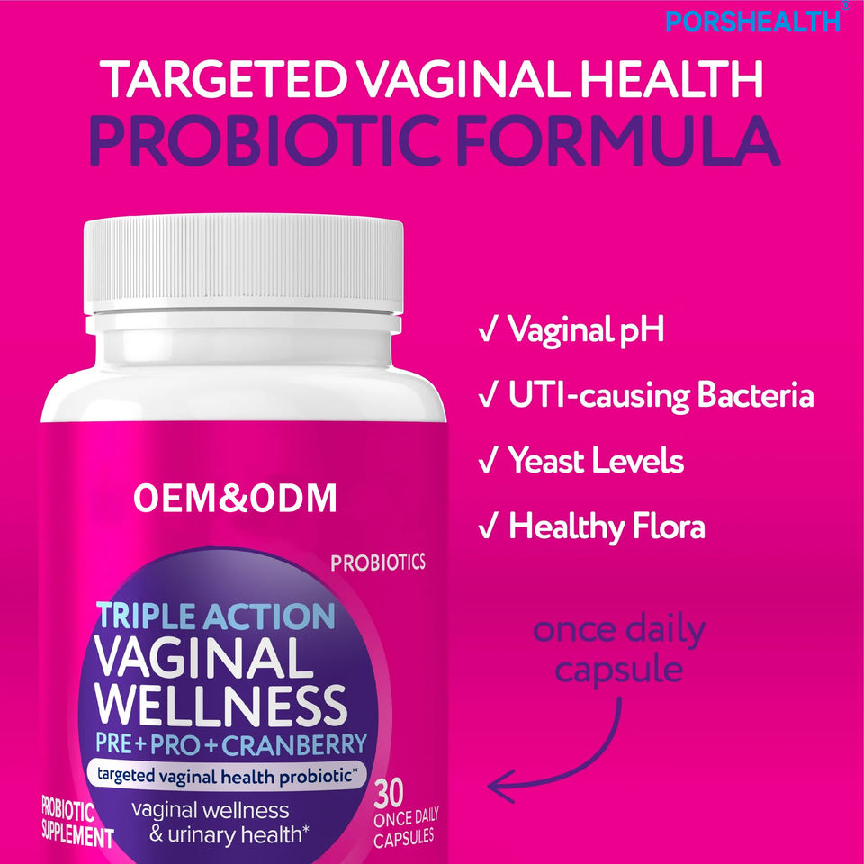Triple Action Women's Probiotic Capsules 30 Count 10-800 Billion CFU/g ...