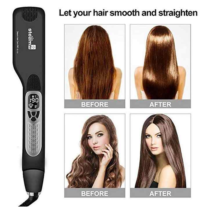 Professional Electric Tourmaline Titanium Steam Hair Straightener ...